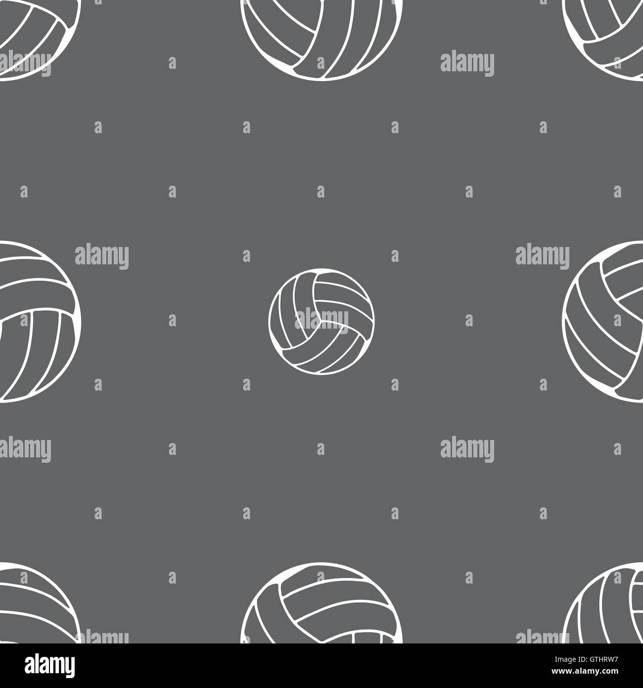 Volleyball icon sign. Seamless pattern on a gray background. Vector ...