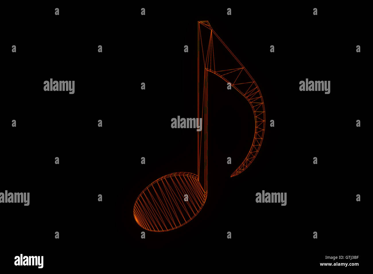 3d music note in wireframe hi-res stock photography and images - Alamy