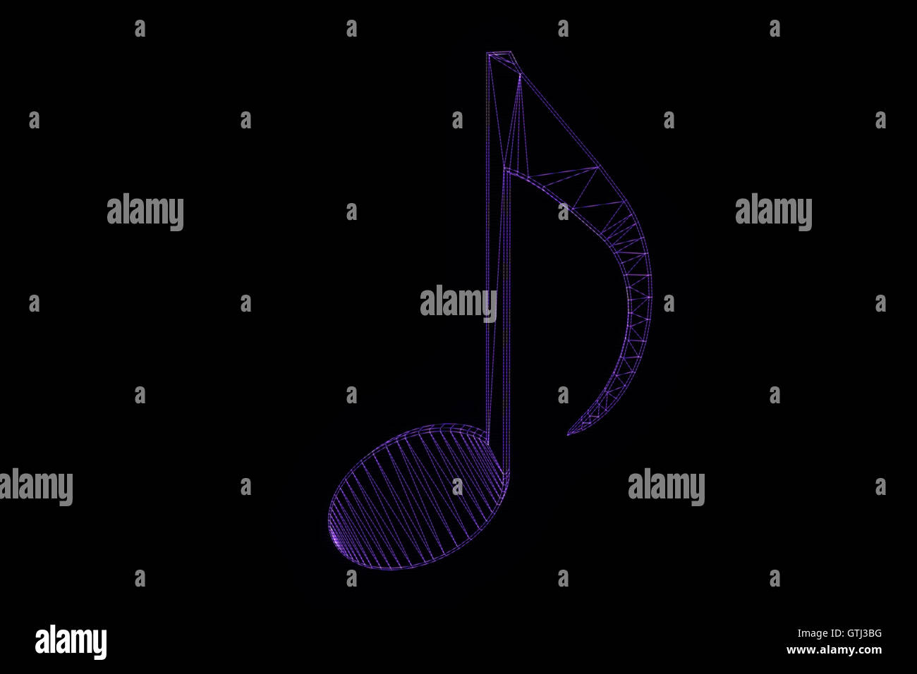 3d music note in wireframe hi-res stock photography and images - Alamy