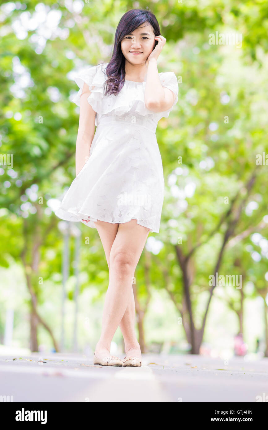 Portrait beautiful asian woman walking in park, Beautiful young woman ...