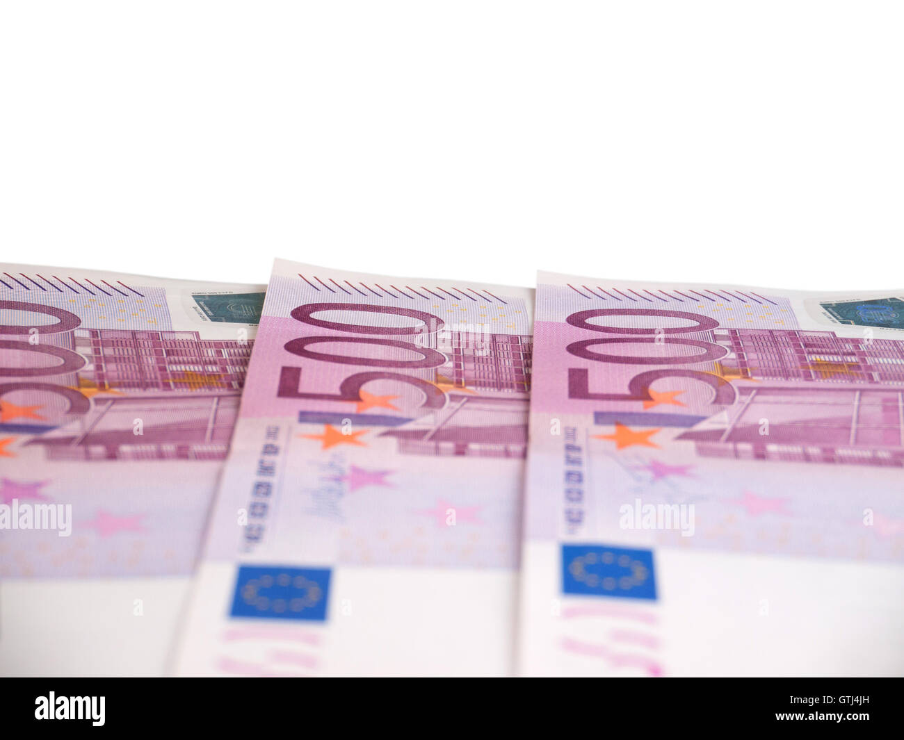 Tile of five hundred euro banknotes isolated on white Stock Photo - Alamy
