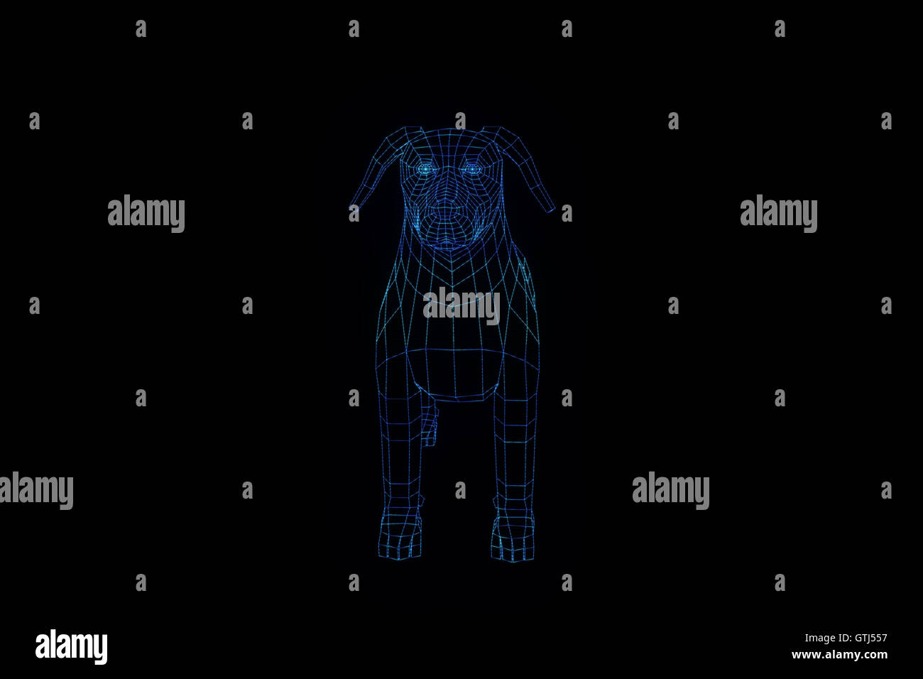 Dog in hologram wireframe style hi-res stock photography and images - Alamy