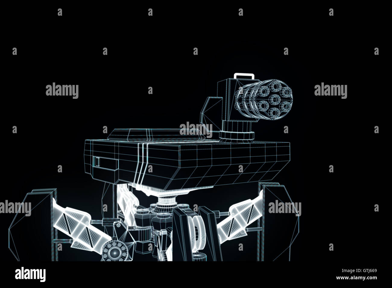 3D Tank Hologram Wireframe in Motion. Nice 3D Rendering Stock Photo - Alamy