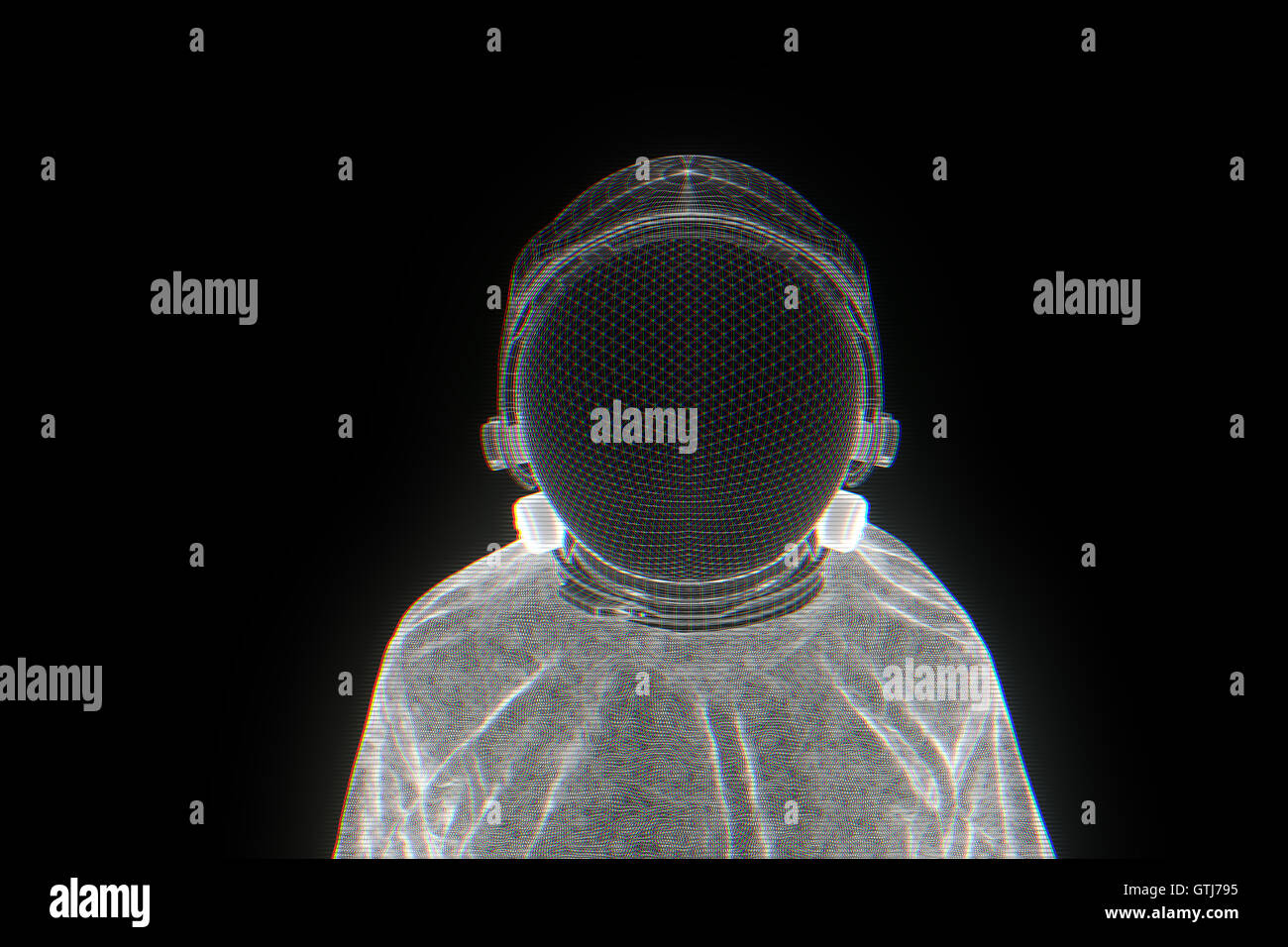 Futuristic Astronaut Wireframe Hologram in Motion. Nice 3D Rendering ...