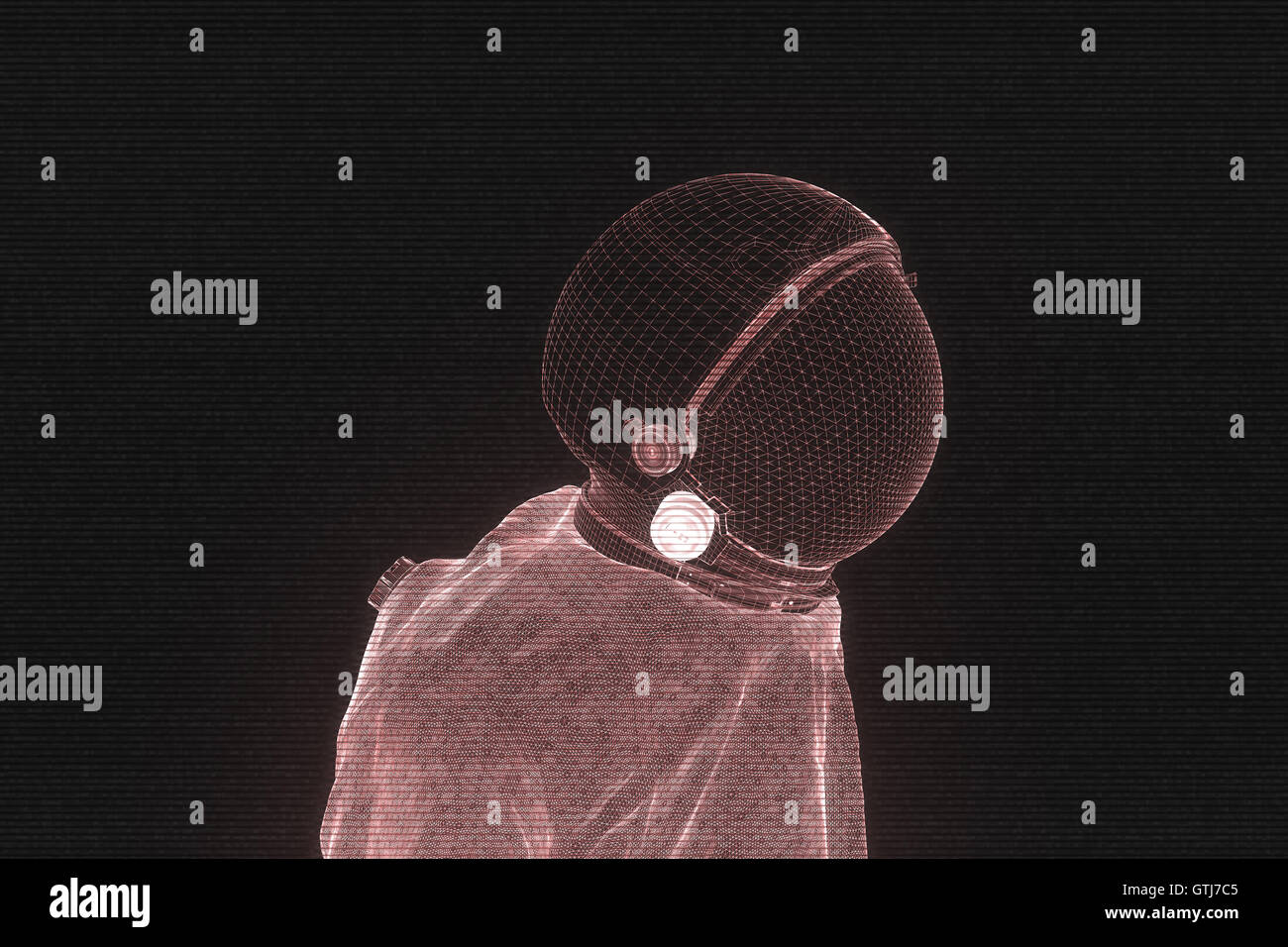 Futuristic Astronaut Wireframe Hologram in Motion. Nice 3D Rendering Stock Photo - Alamy