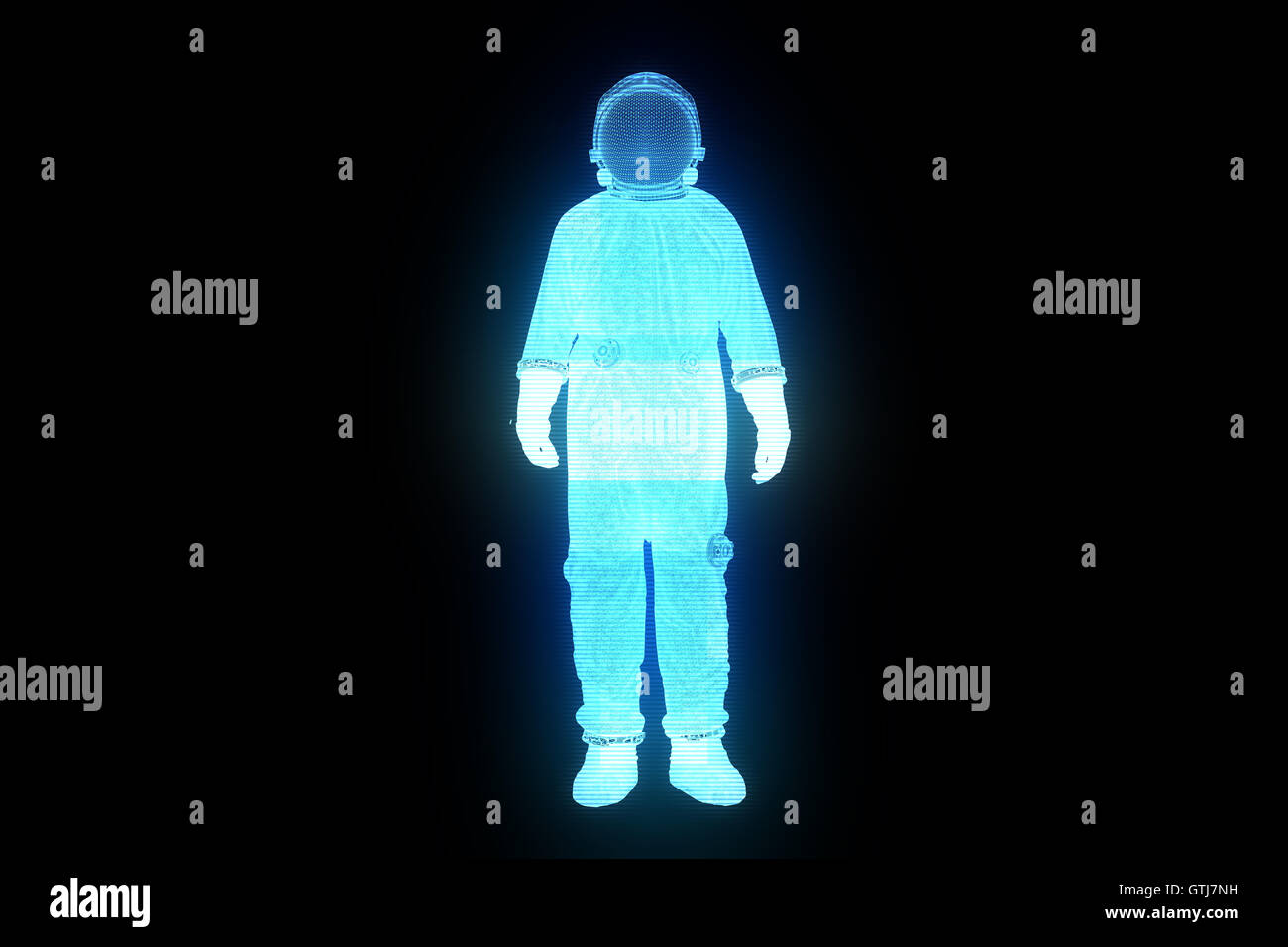 Futuristic Astronaut Wireframe Hologram in Motion. Nice 3D Rendering Stock Photo - Alamy