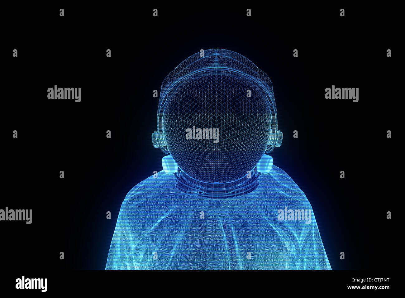 Futuristic Astronaut Wireframe Hologram in Motion. Nice 3D Rendering Stock Photo - Alamy