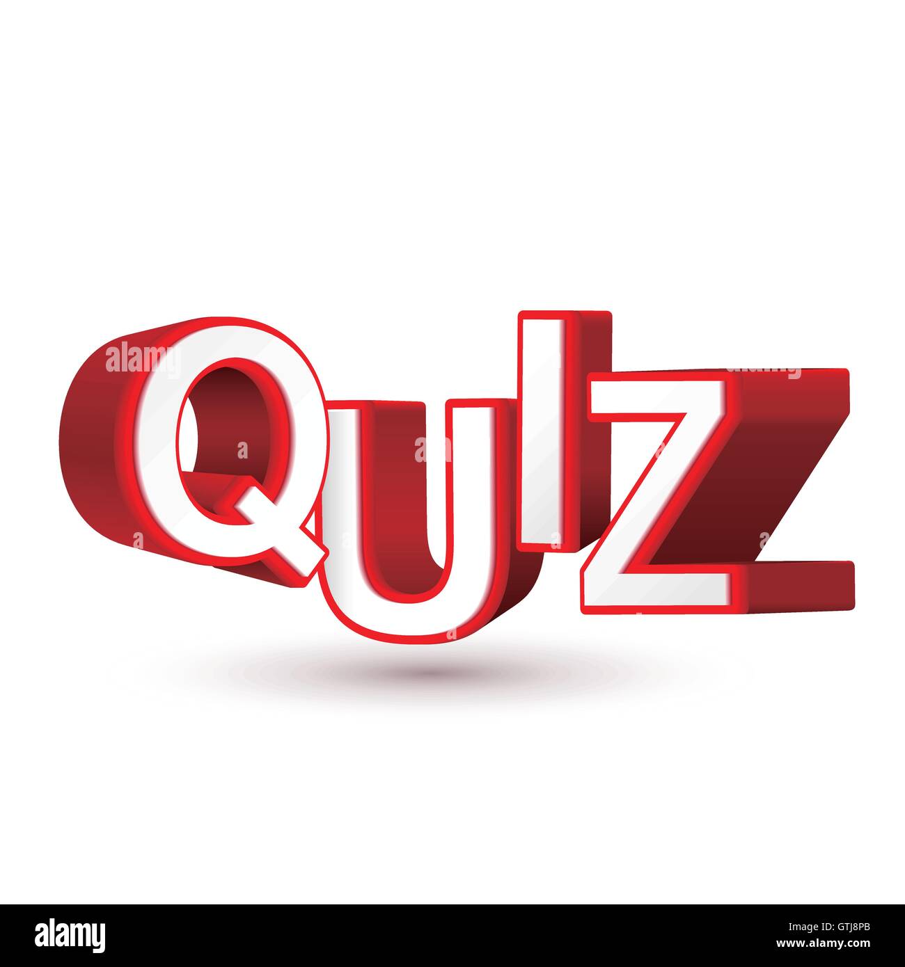 The word Quiz in red 3D letters to illustrate an exam, evaluation or ...