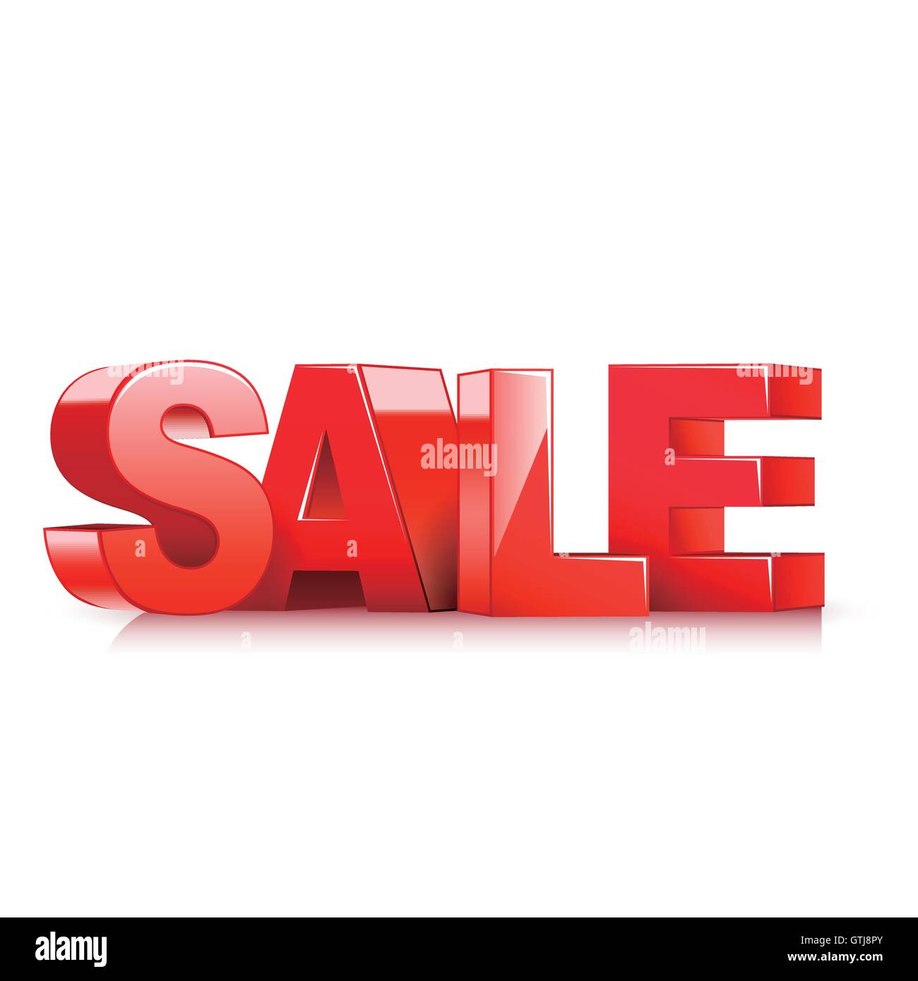 3d red text SALE isolated white background Stock Vector Image & Art - Alamy