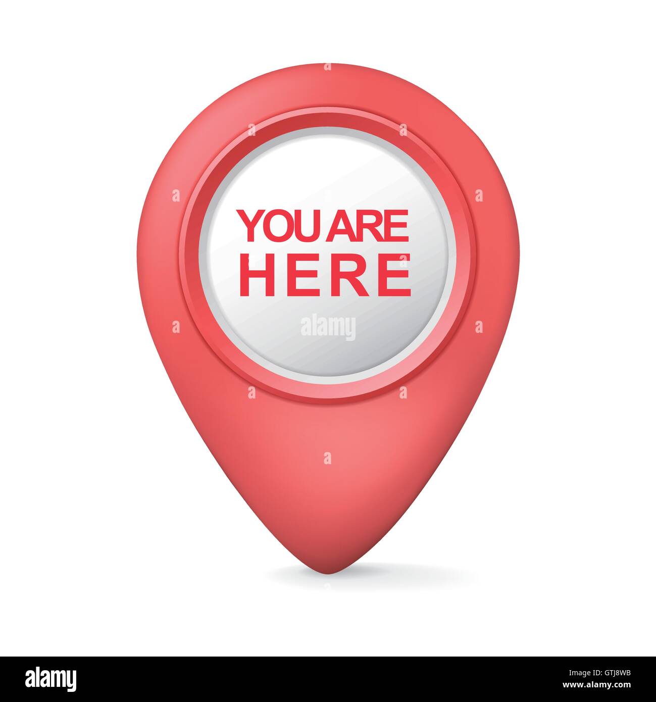 3d you are here symbol isolated white background Stock Vector Image ...