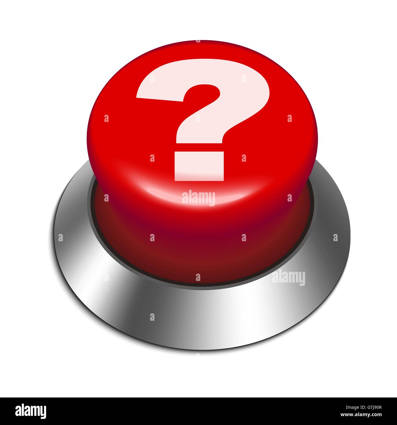 3d red button with question mark isolated white background Stock Vector ...