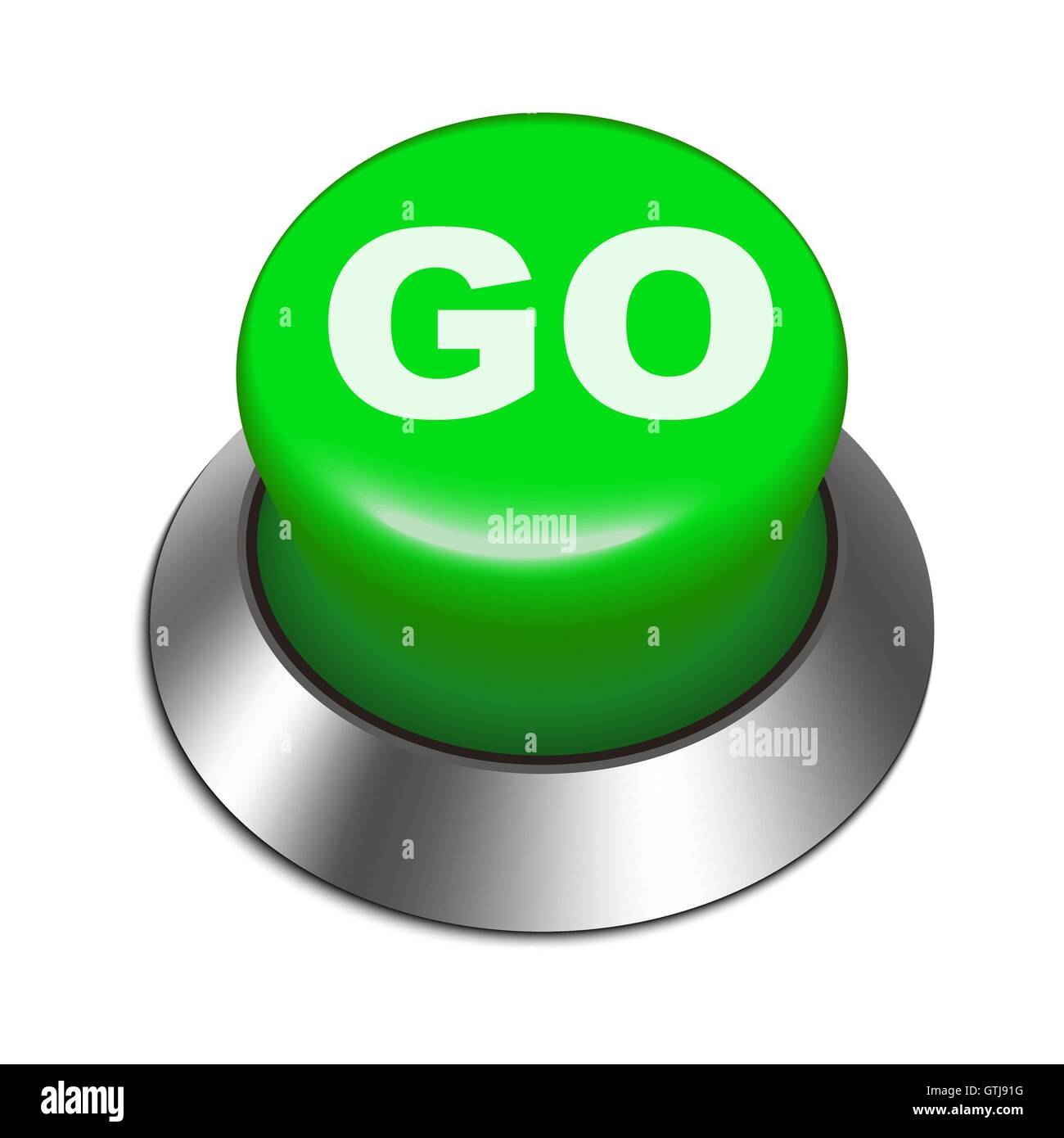 3d illustration of go button isolated white background Stock Vector ...