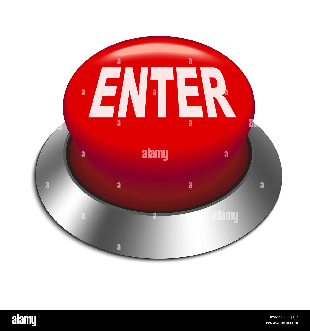 3d illustration of shiny enter button isolated white background Stock ...
