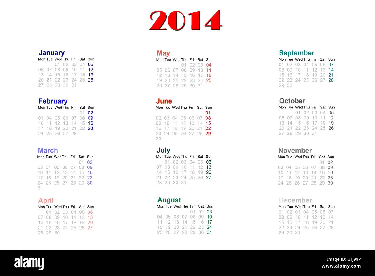 English calendar hi-res stock photography and images - Alamy