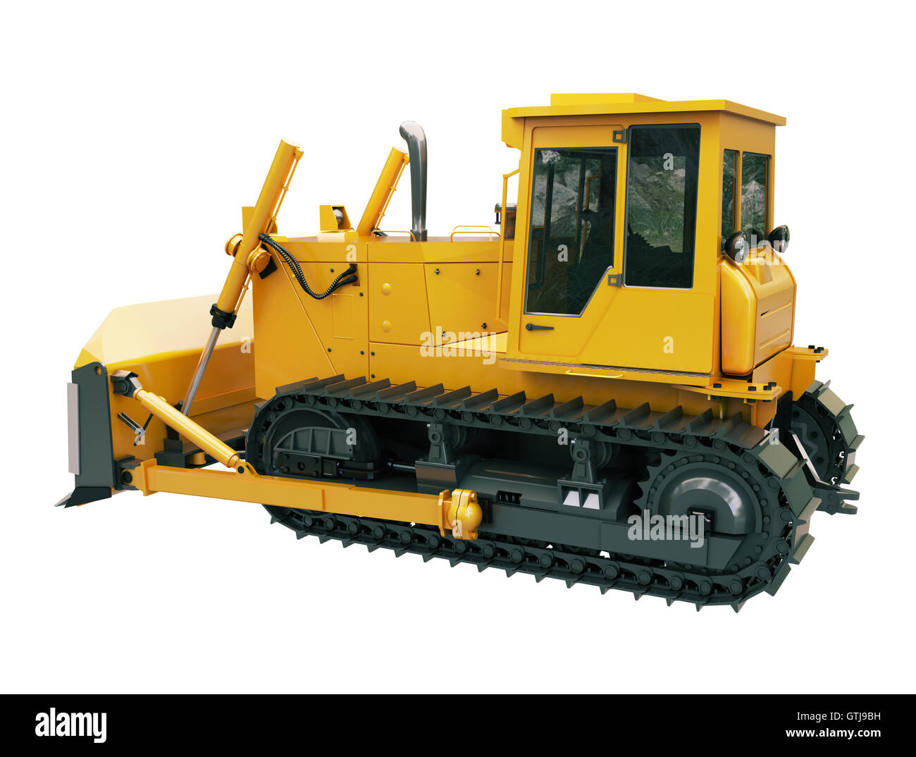 Heavy crawler bulldozer isolated Stock Photo - Alamy