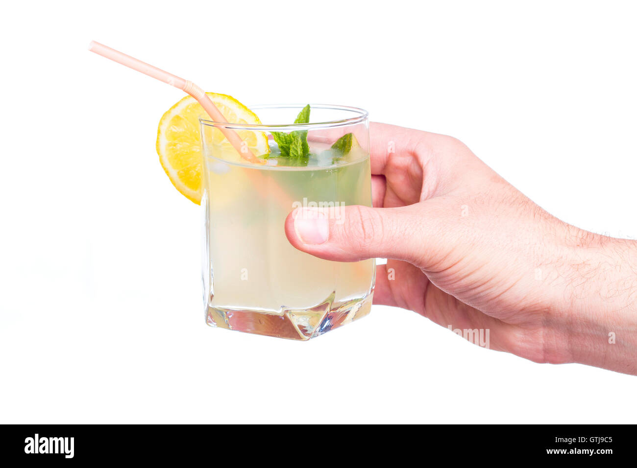 Hand glass soda on Cut Out Stock Images & Pictures - Alamy