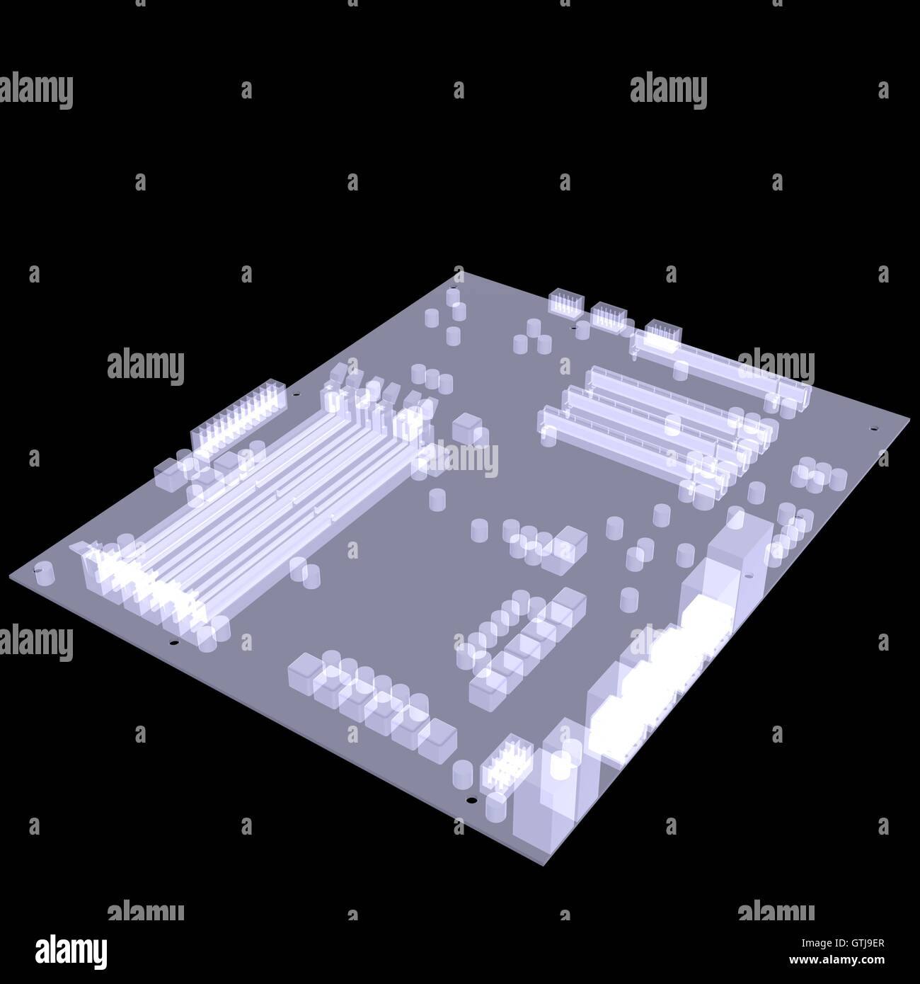 Motherboard. X-Ray render Stock Photo - Alamy