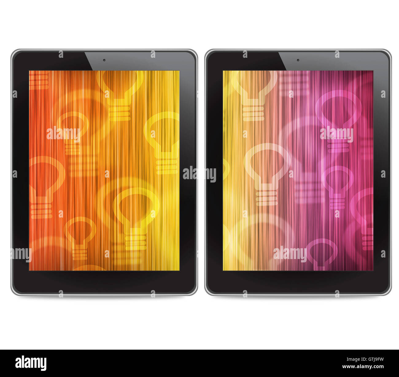 Tablet computers on white background Stock Photo - Alamy