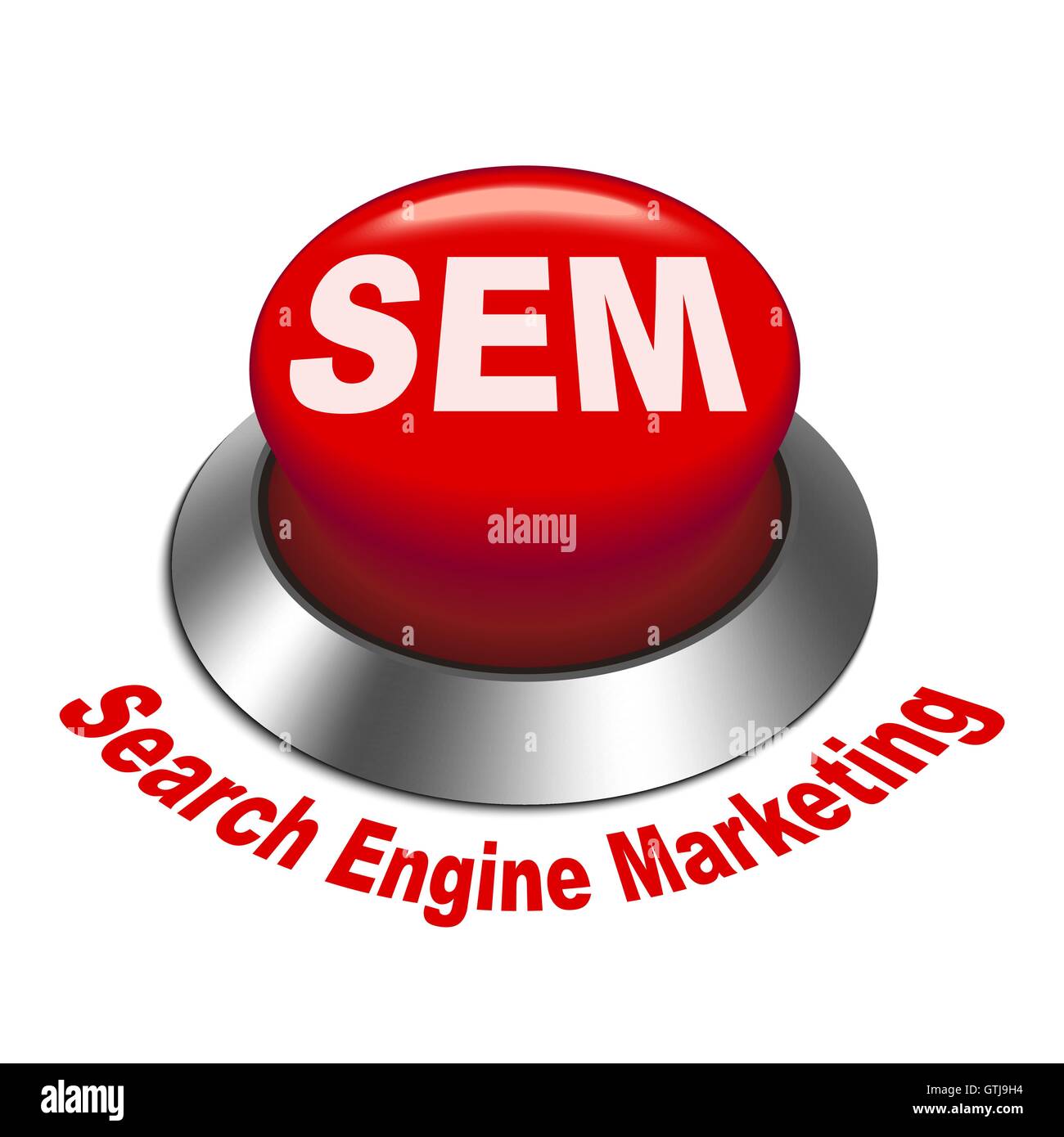 3d illustration of sem ( Search Engine Marketing ) button isolated ...