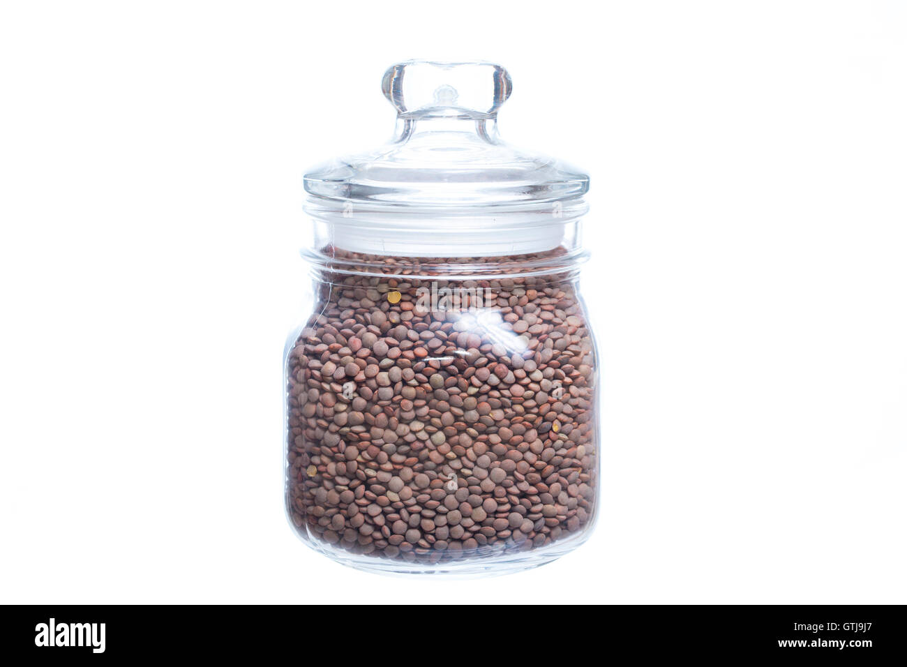 Closeup of lentil jar isolated on white background Stock Photo - Alamy