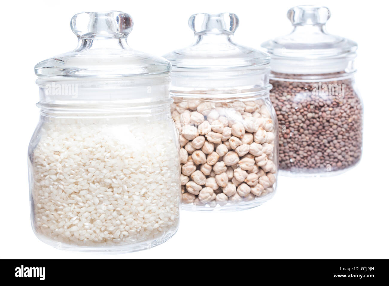 Closeup of legumes jar isolated on white background Stock Photo - Alamy