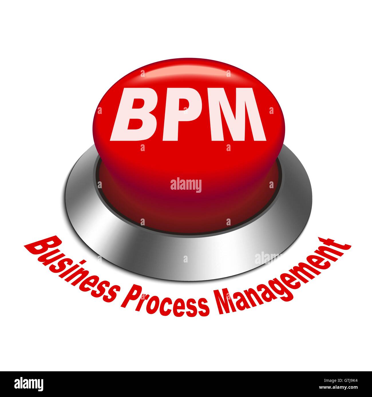 3d illustration of bpm business process management button isolated ...