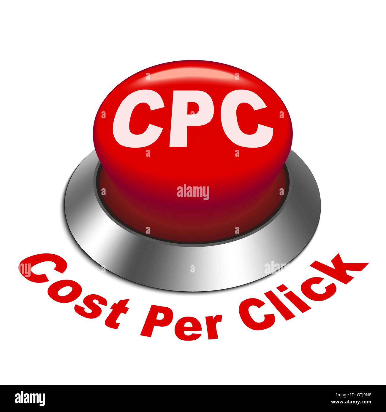 3d illustration of CPC ( Cost Per Click ) button isolated white ...