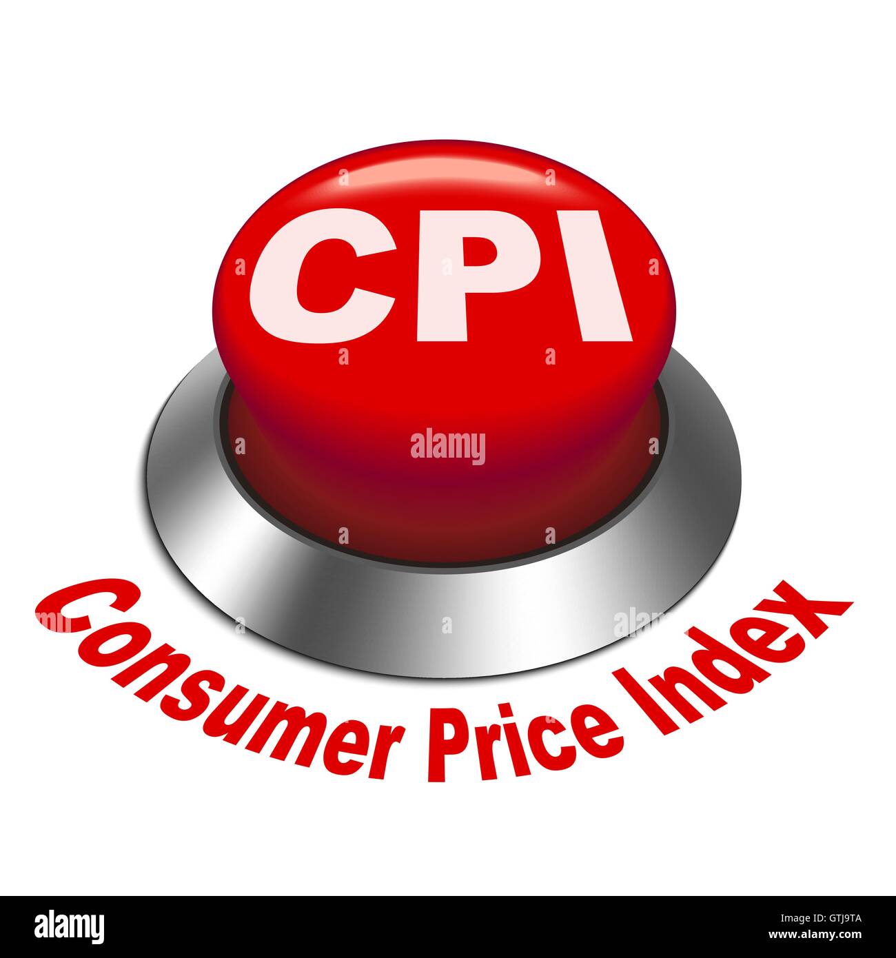 3d illustration of CPI ( Consumer Price Index ) button isolated white ...