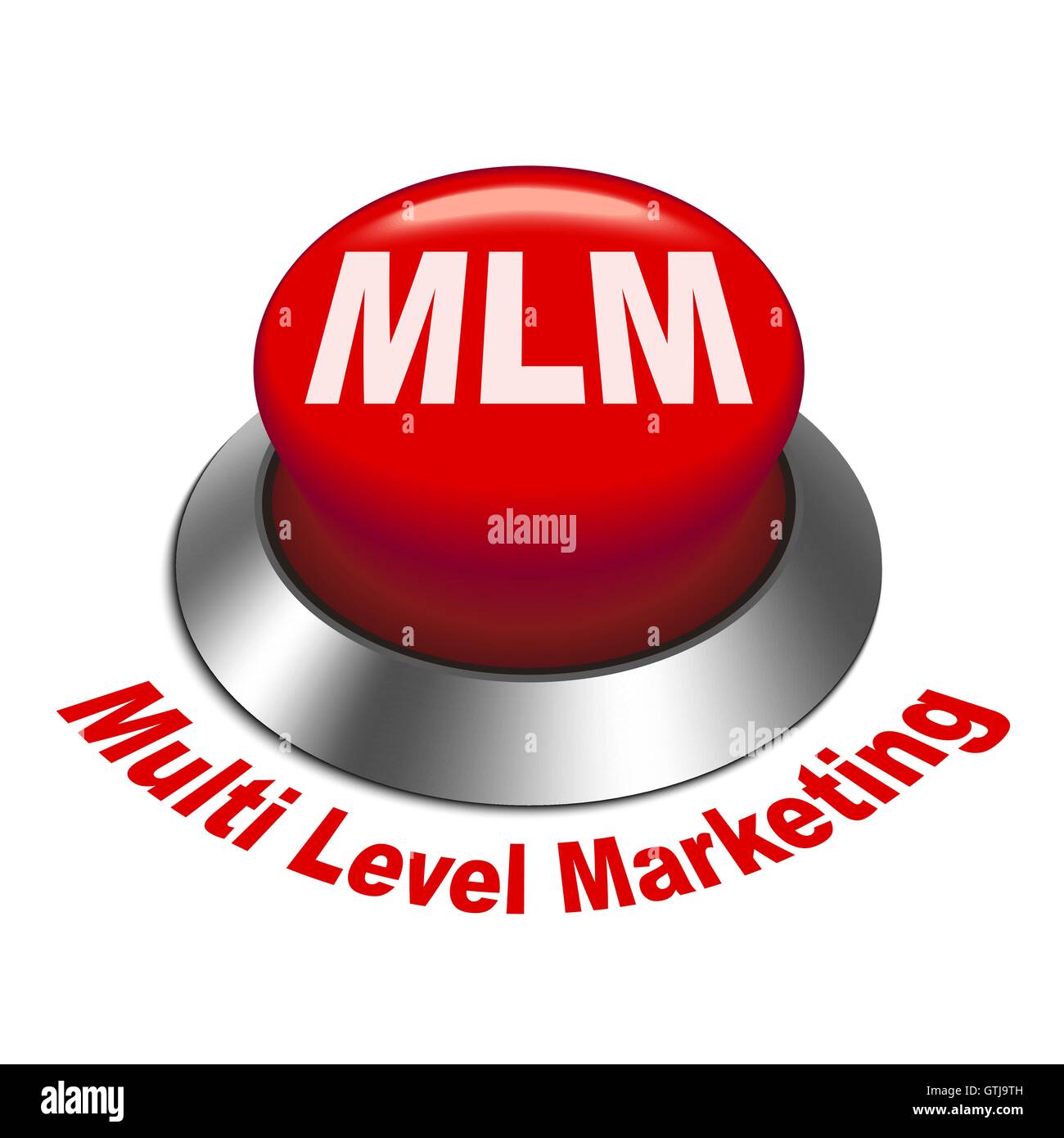 3d illustration of MLM ( Multi Level Marketing) button isolated white ...