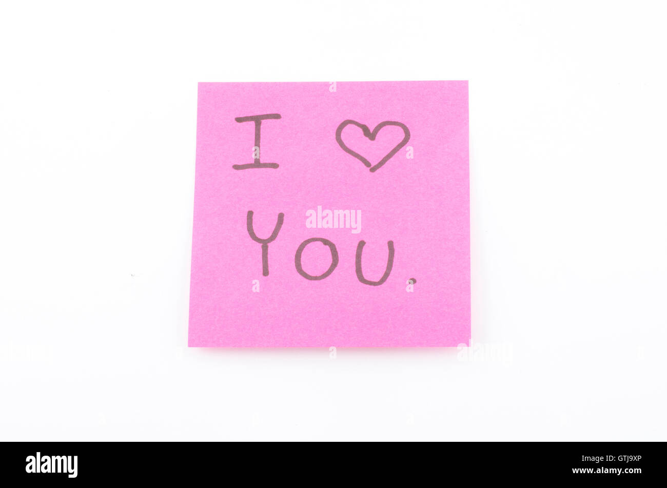 I love you on post it Stock Photo - Alamy