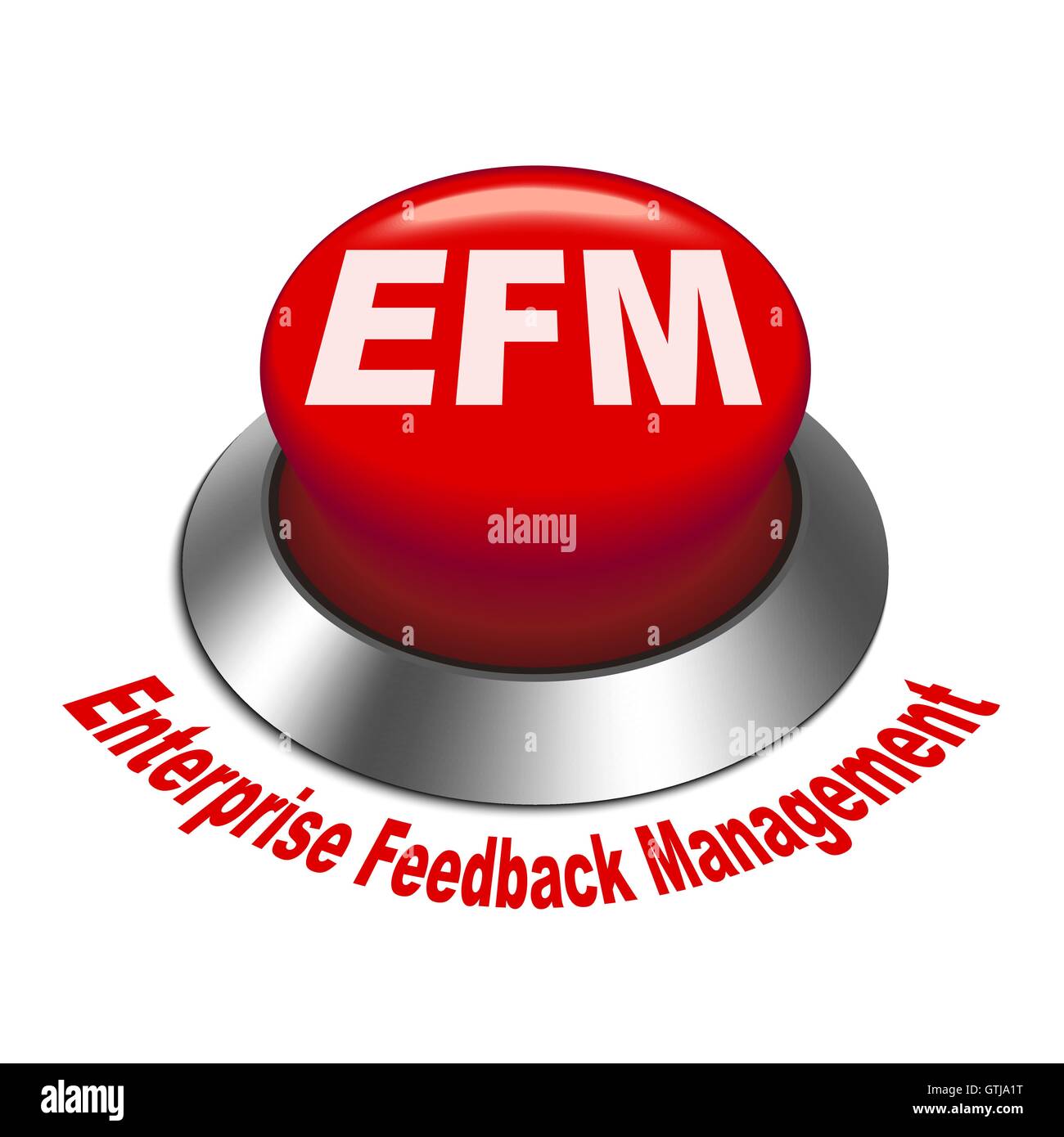 3d illustration of efm enterprise feedback management button isolated ...