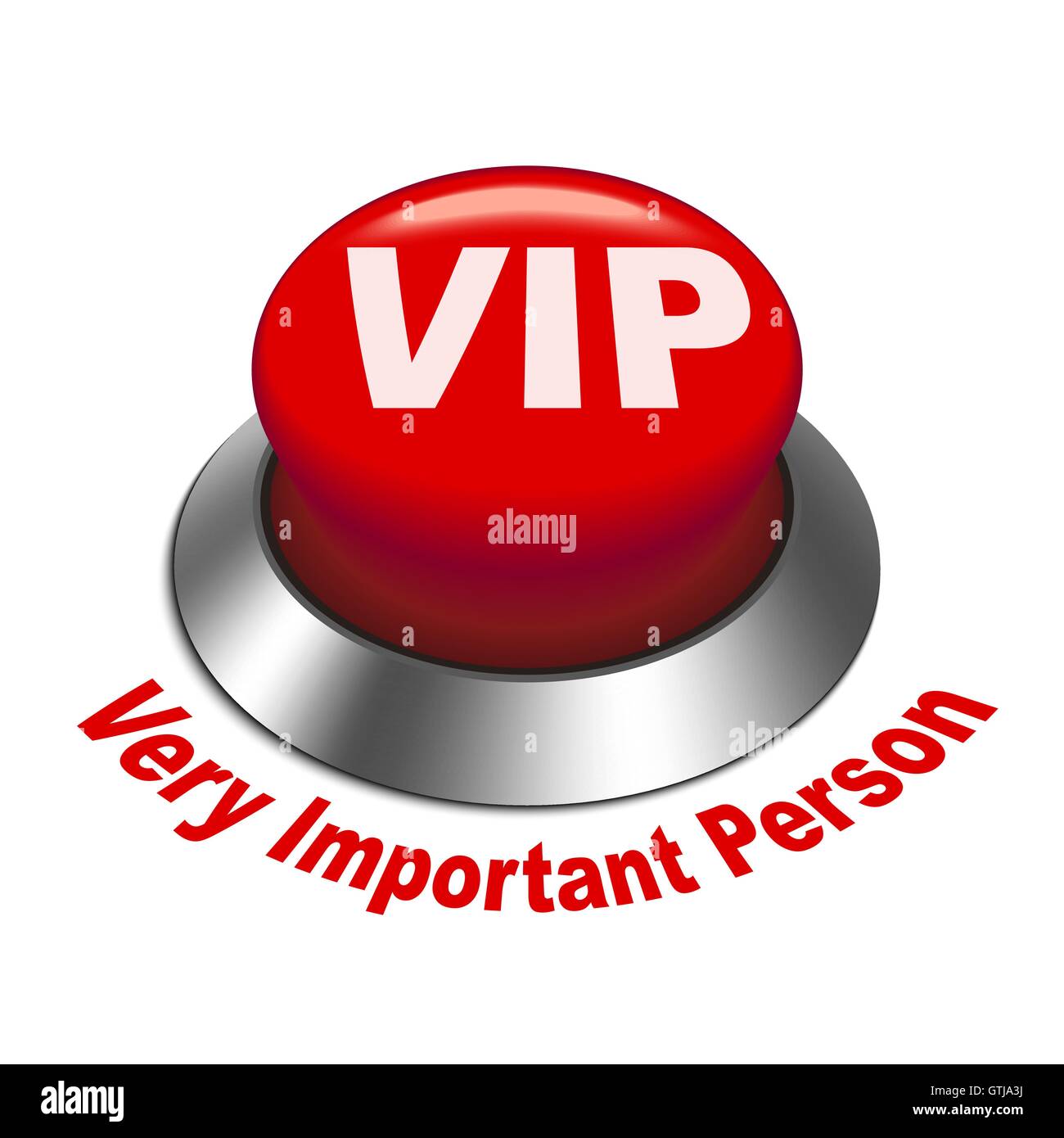 3d illustration of vip ( very important person ) button isolated white ...