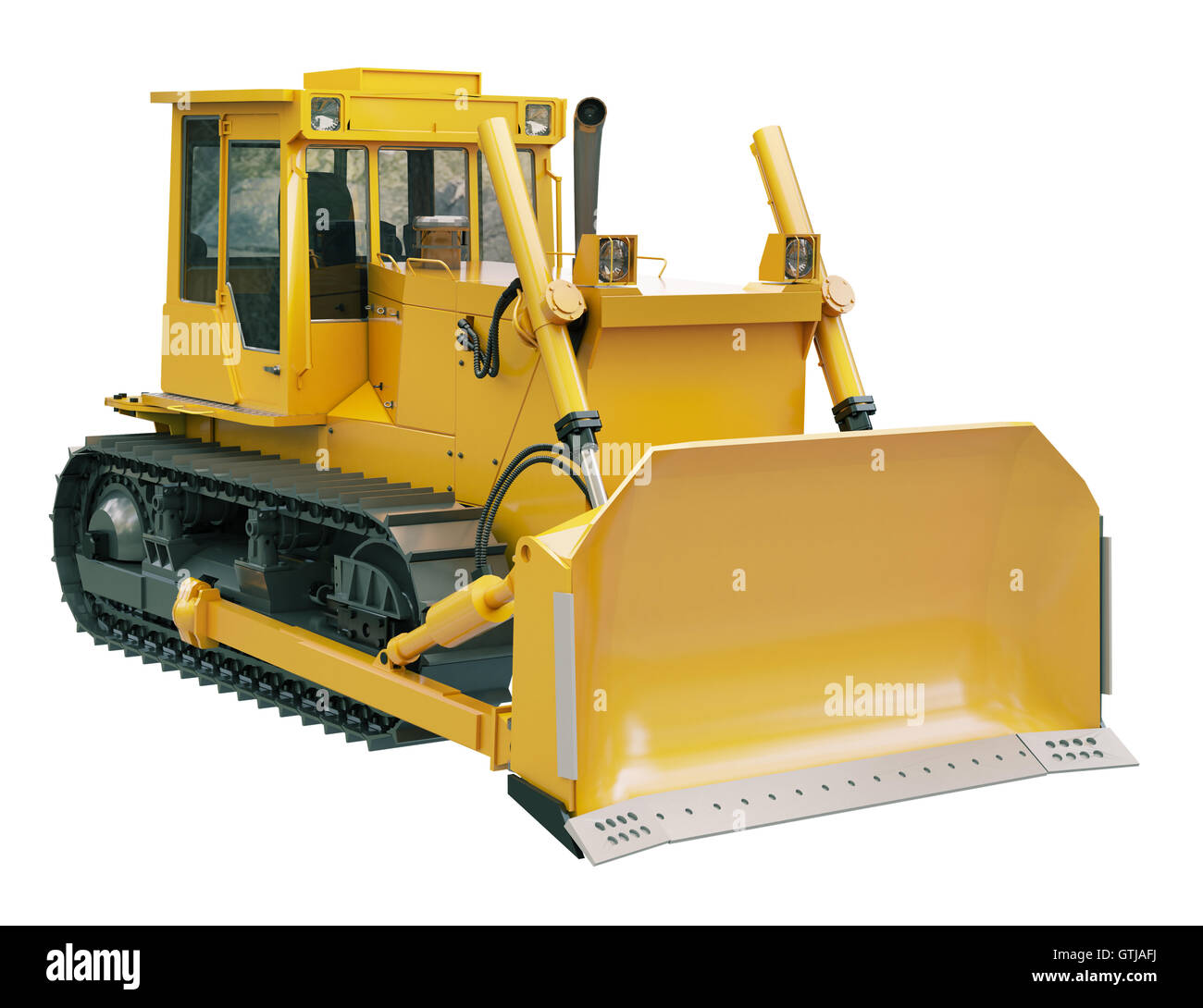 Heavy crawler bulldozer isolated Stock Photo - Alamy