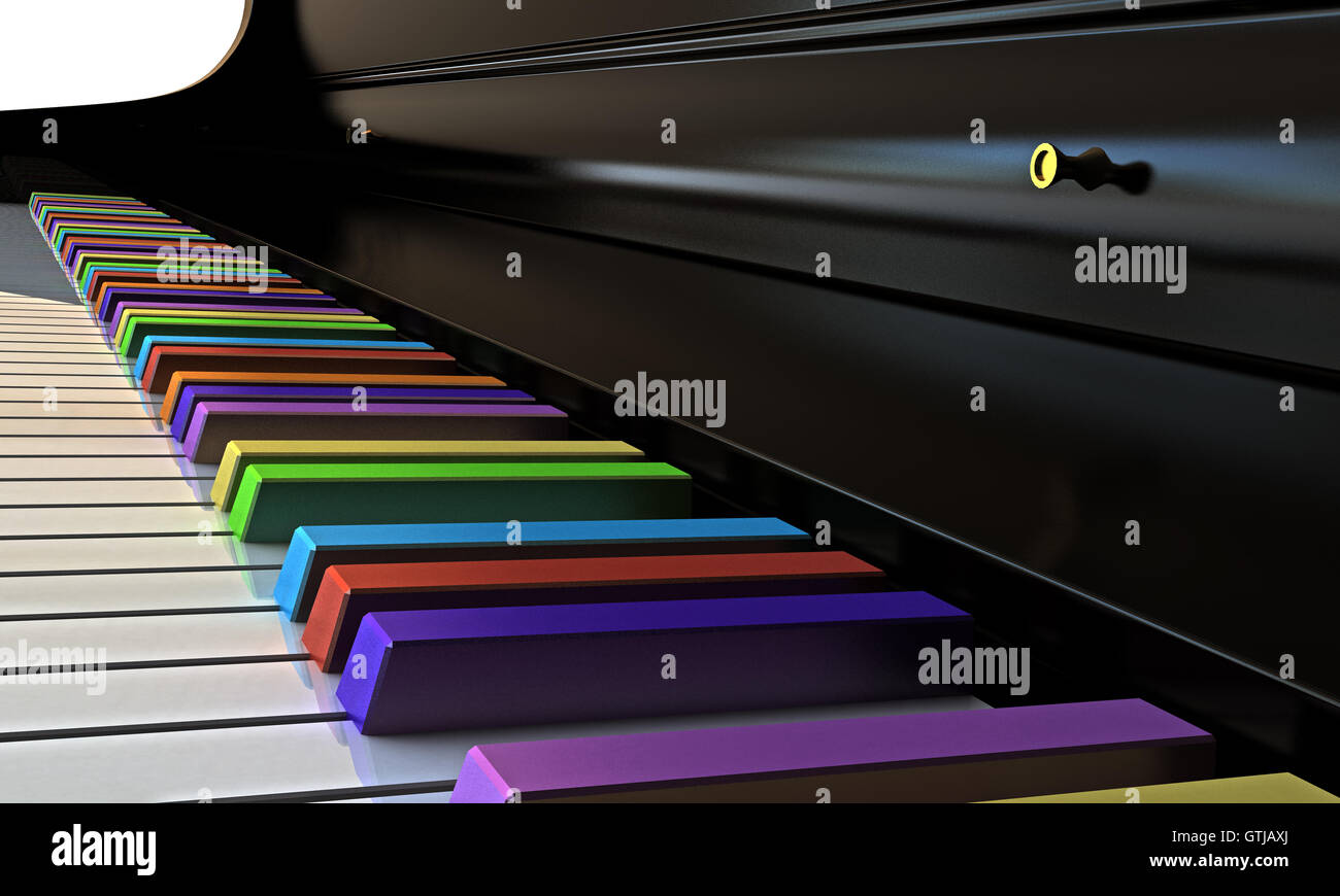 Colourful Piano Keys Wallpaper