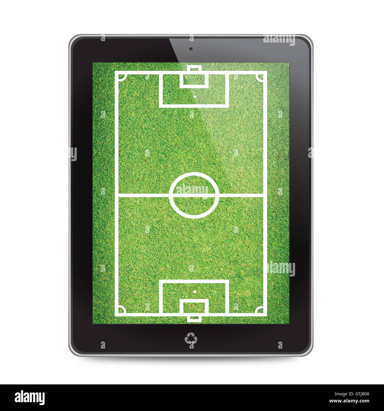 Football field on tablet, isolate Stock Photo - Alamy