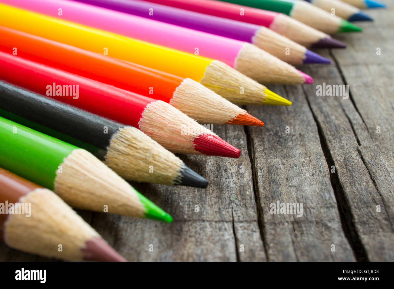 Colorful Wooden Pencil Stock Photo - Alamy