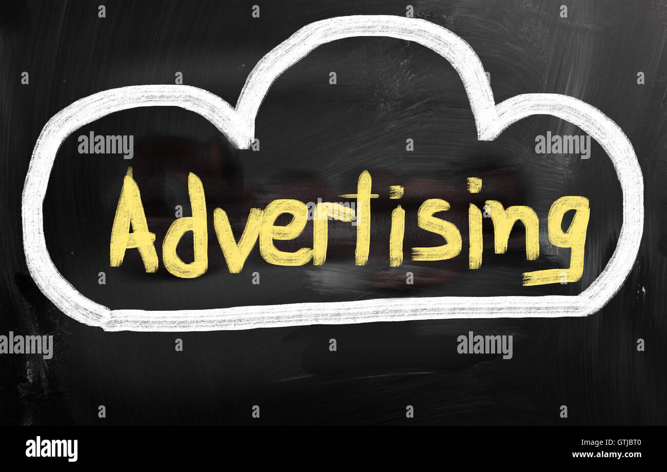 Advertising handwritten with chalk on a blackboard Stock Photo - Alamy