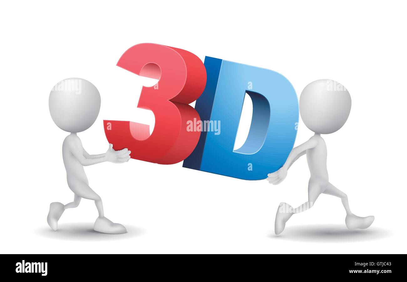 two people carried a 3d word Stock Vector Image & Art - Alamy