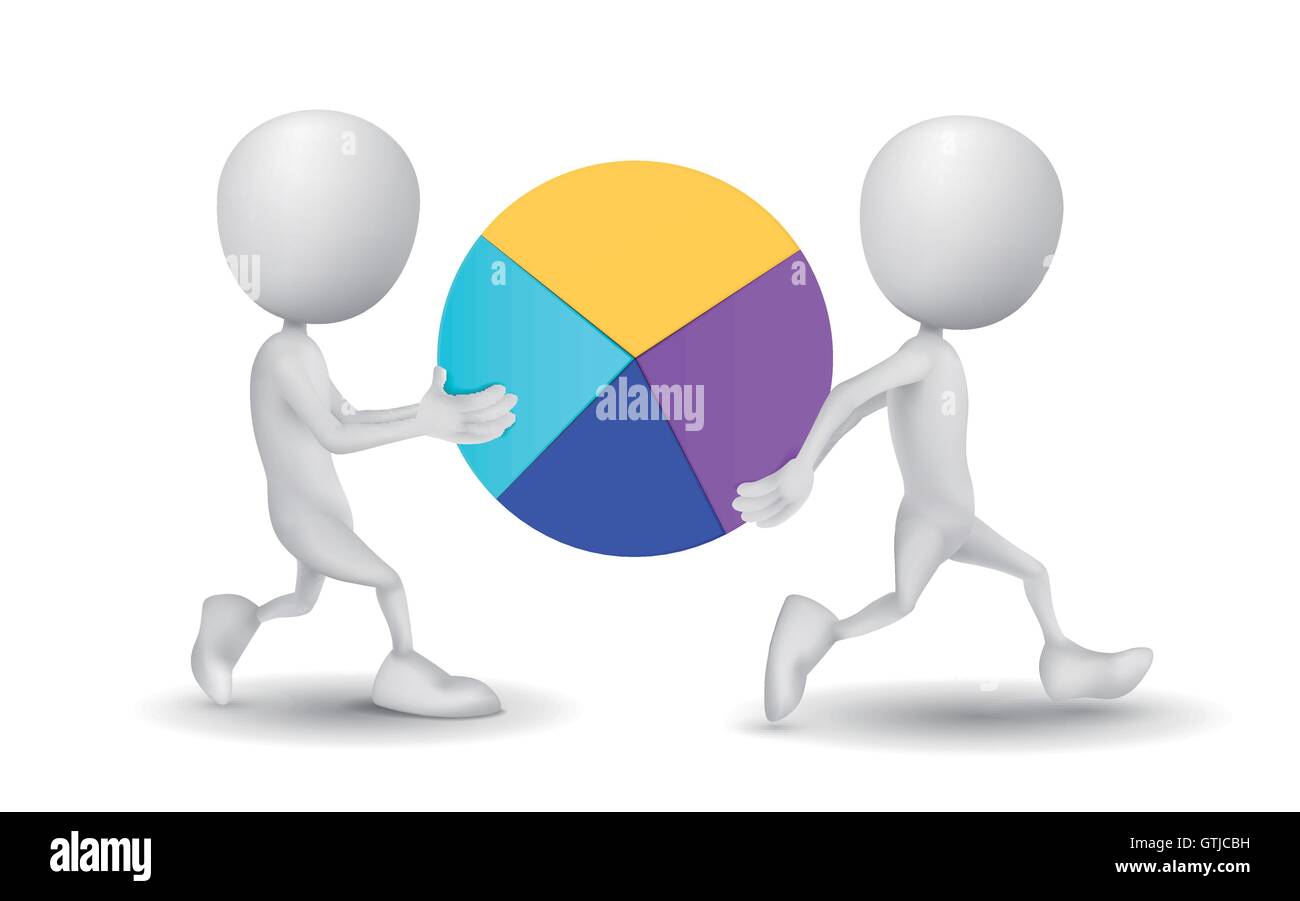 3d man financial pie chart Stock Vector Images - Alamy