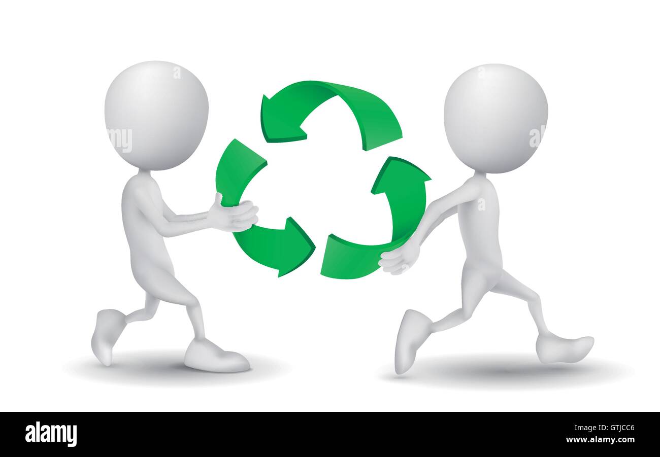 two people carried the recycling symbol Stock Vector Image & Art - Alamy