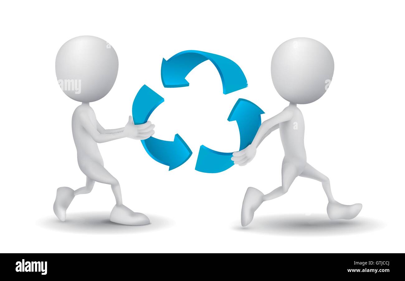 two people carried the recycling symbol Stock Vector Image & Art - Alamy