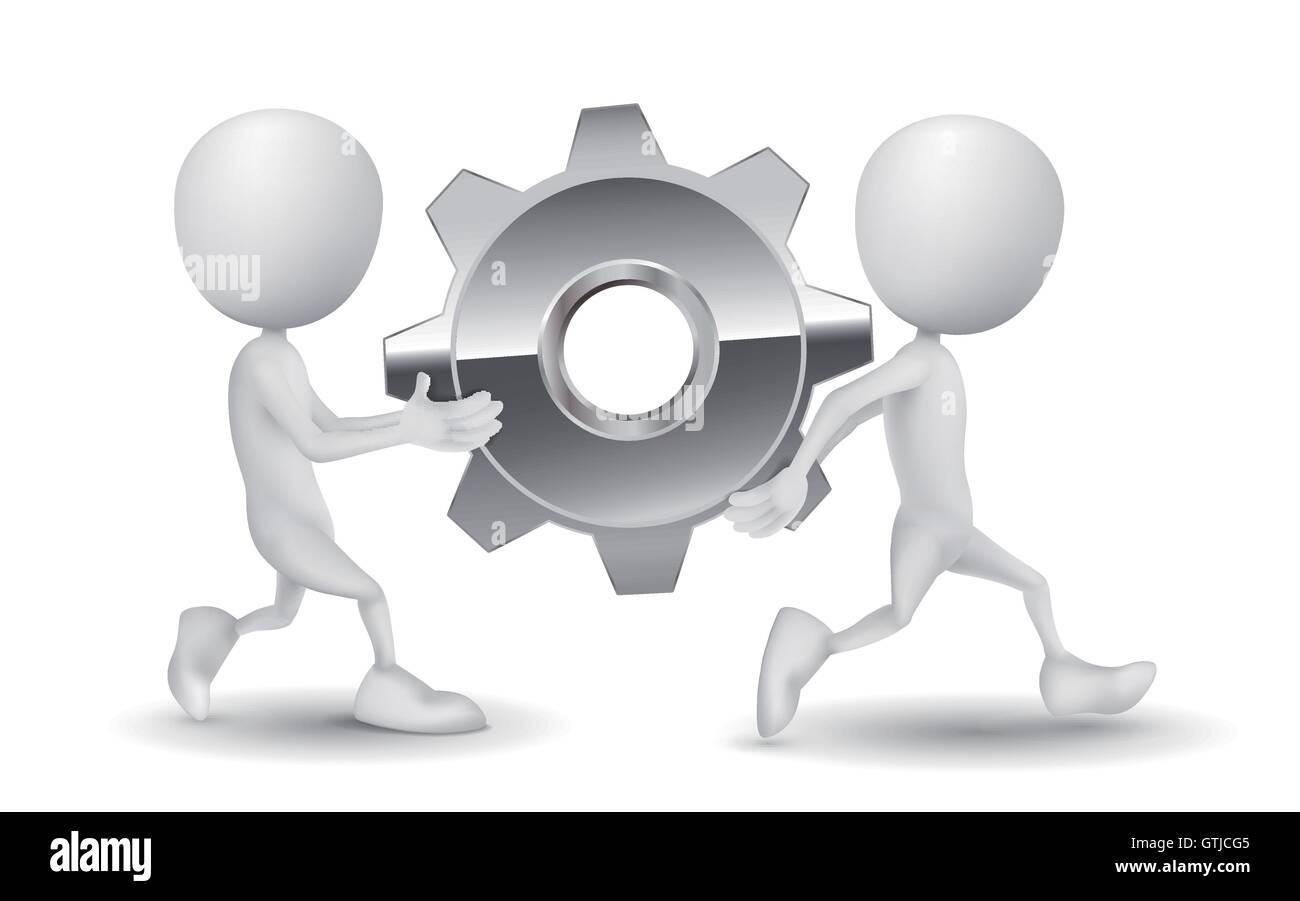 two people carried a gear Stock Vector Image & Art - Alamy