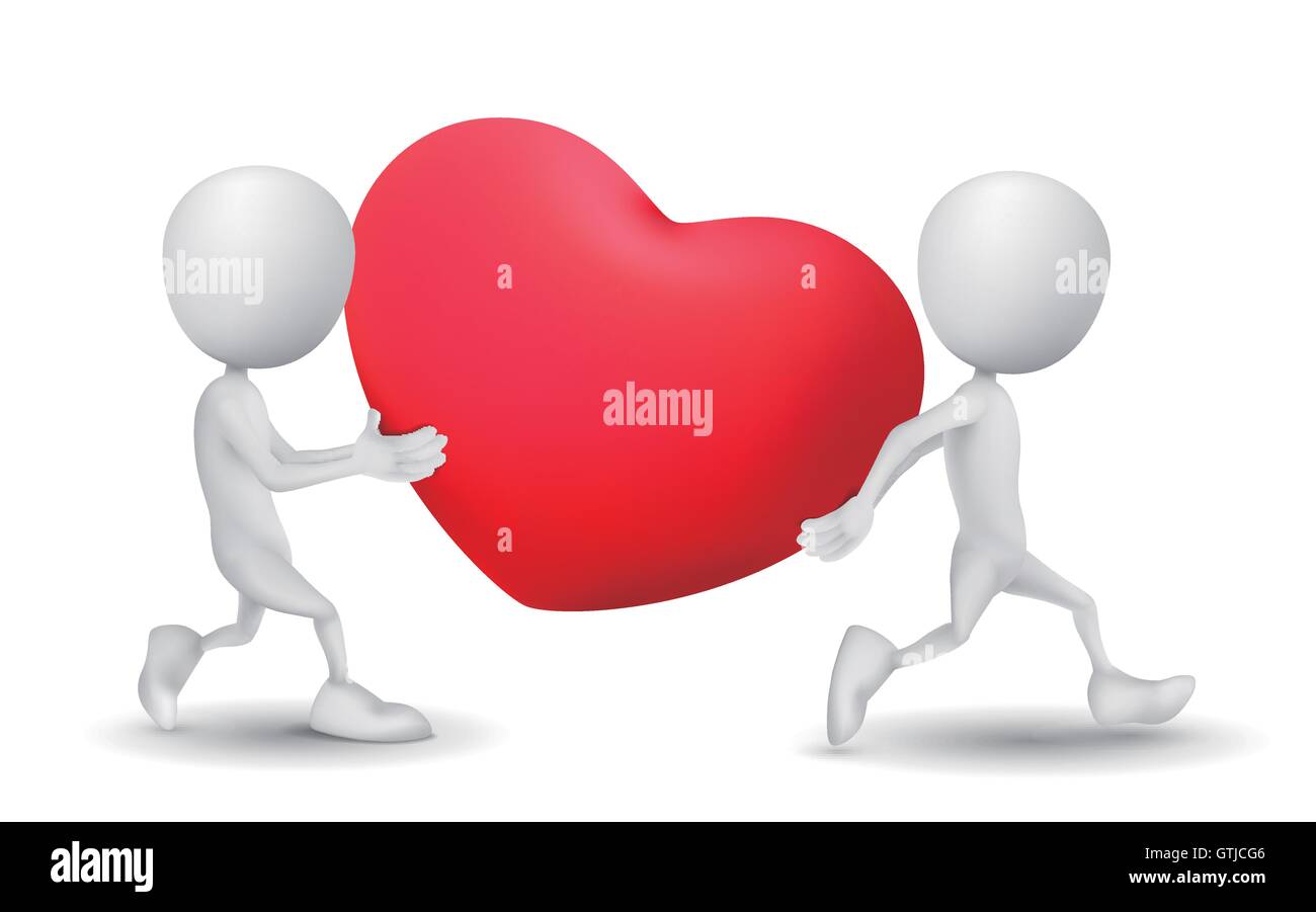 Red heart person character Stock Vector Images - Alamy