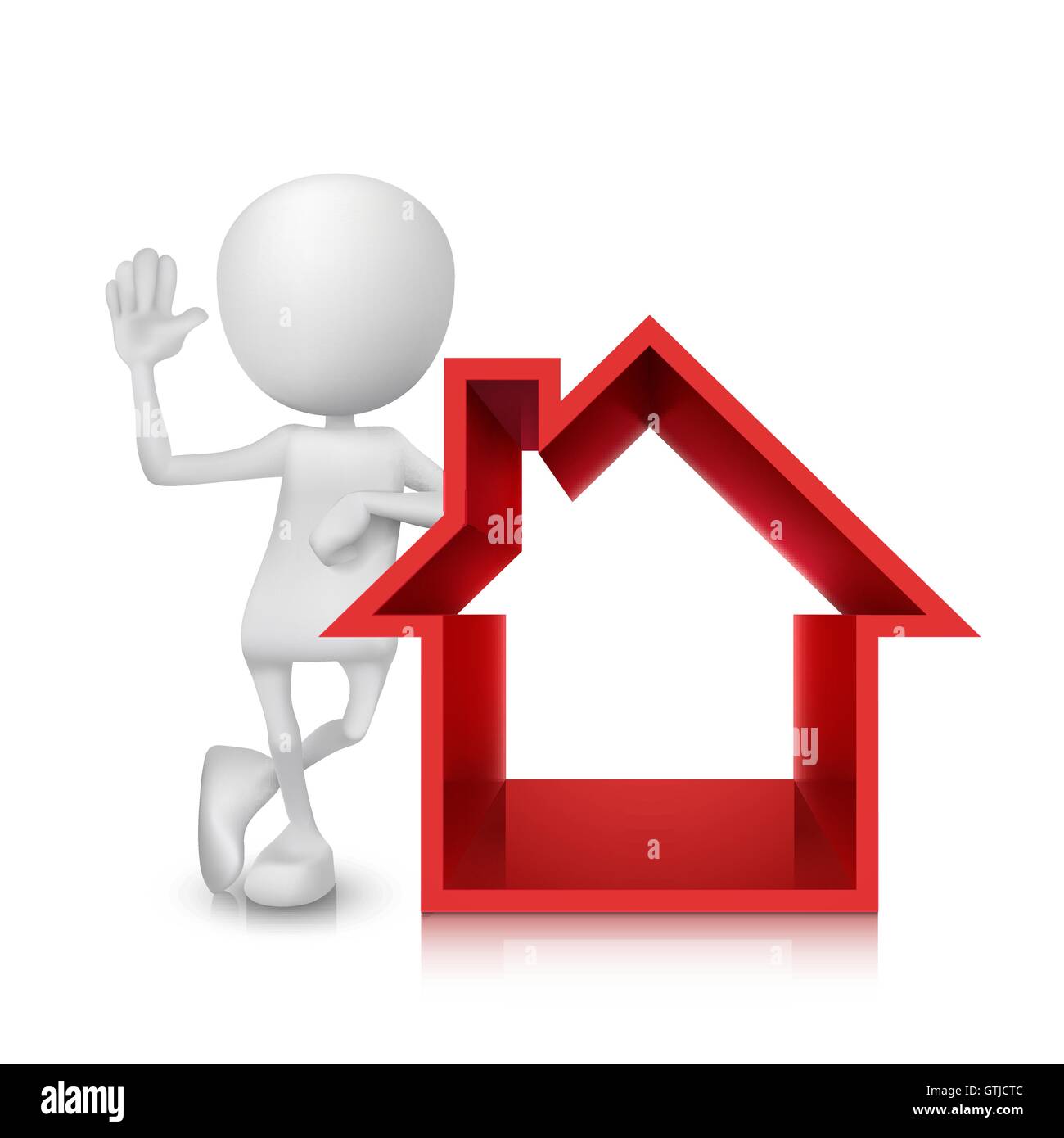 3d person with the house Stock Vector Image & Art - Alamy