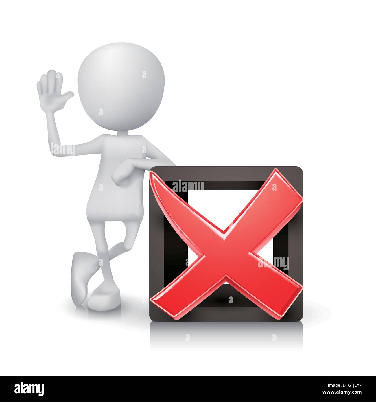3d person with a rejected mark Stock Vector Image & Art - Alamy