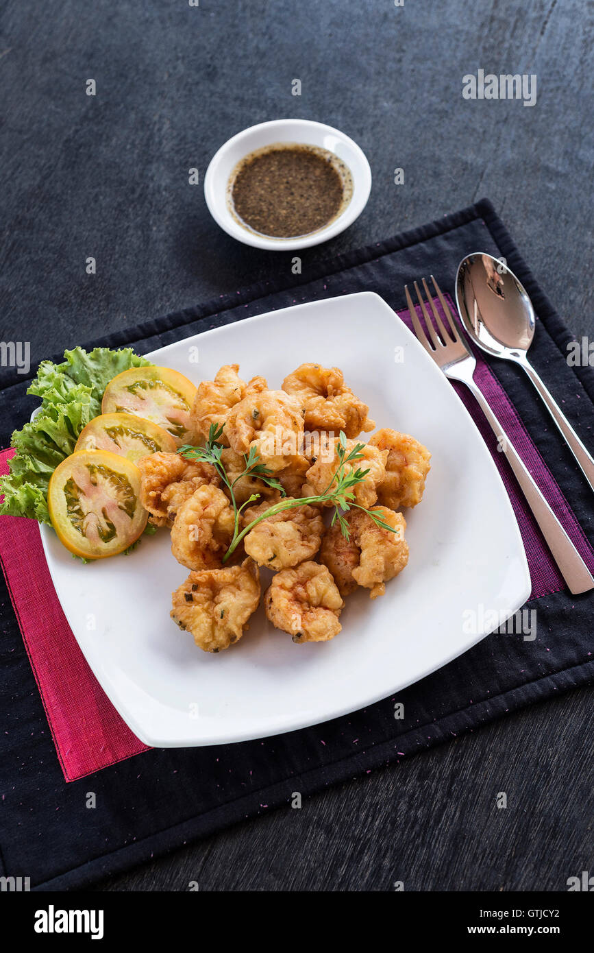 fresh asian prawn tempura fried seafood starter Stock Photo - Alamy
