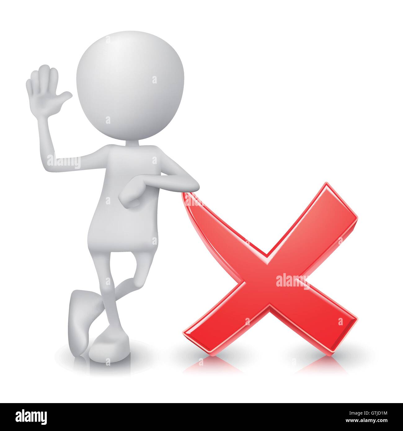 3d person with a rejected mark Stock Vector Image & Art - Alamy