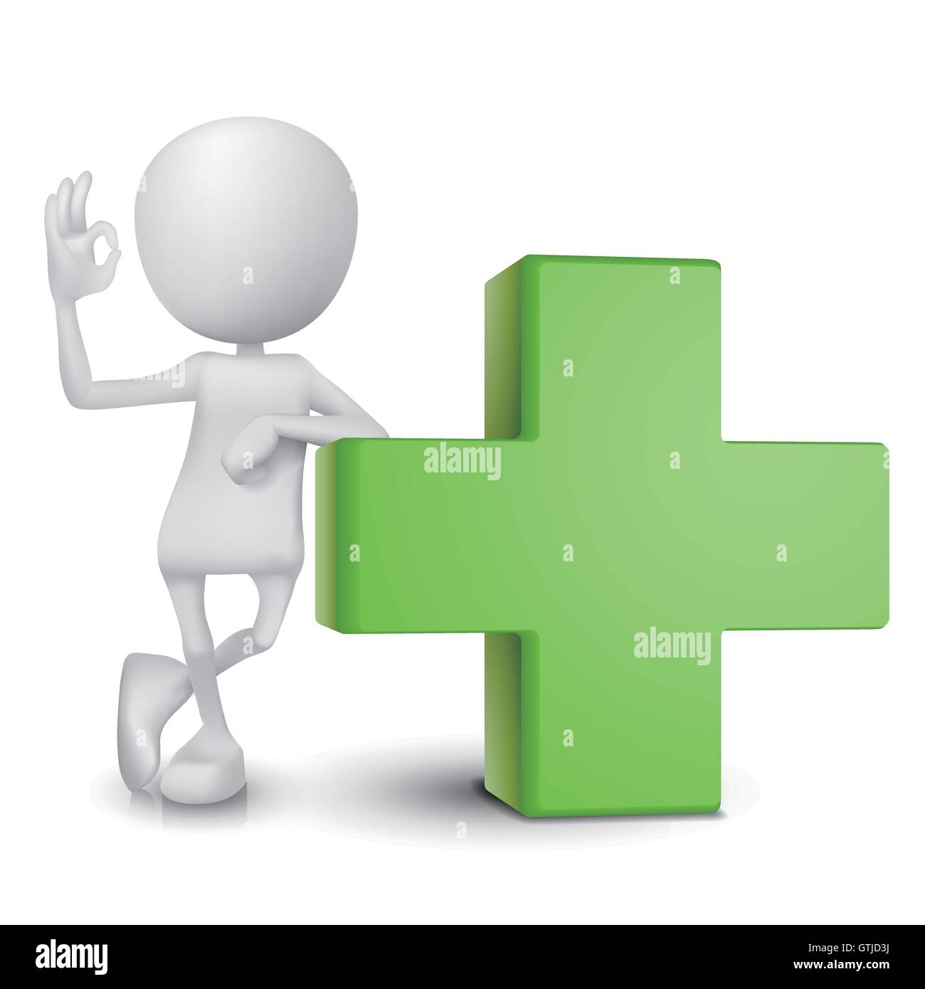 Warning 3d man Stock Vector Images - Alamy