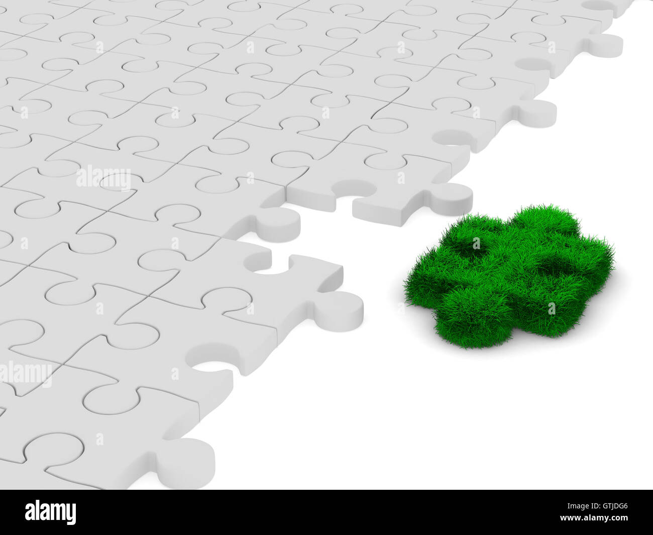 Puzzle on white background. Isolated 3D image Stock Photo - Alamy