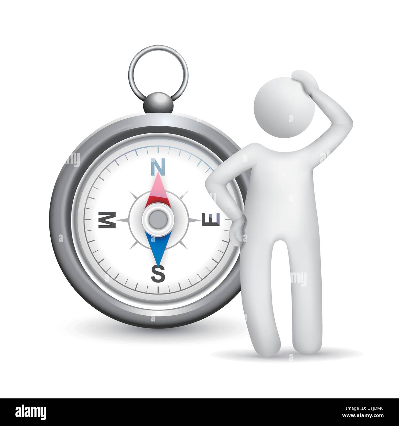 Idea thinking man pointing Cut Out Stock Images & Pictures - Alamy